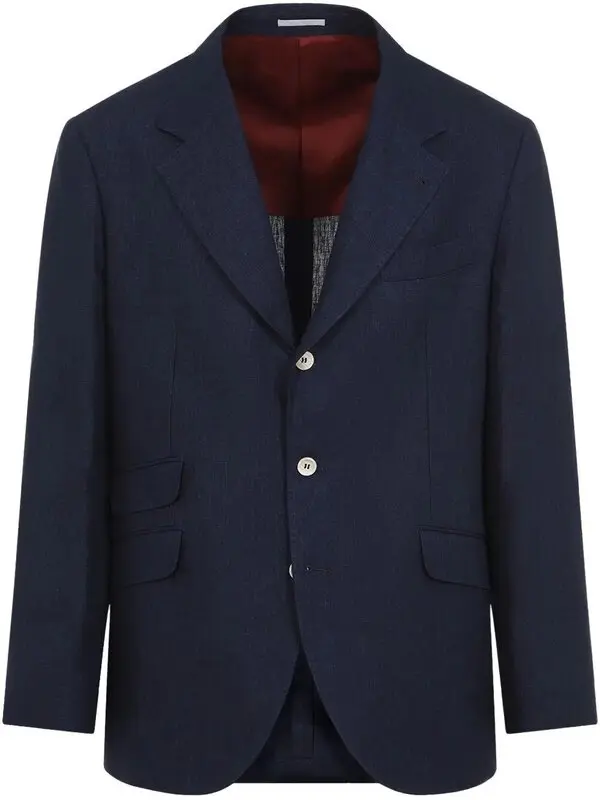 Brunello Cucinelli Linen Notch Lapel Suit Jacket