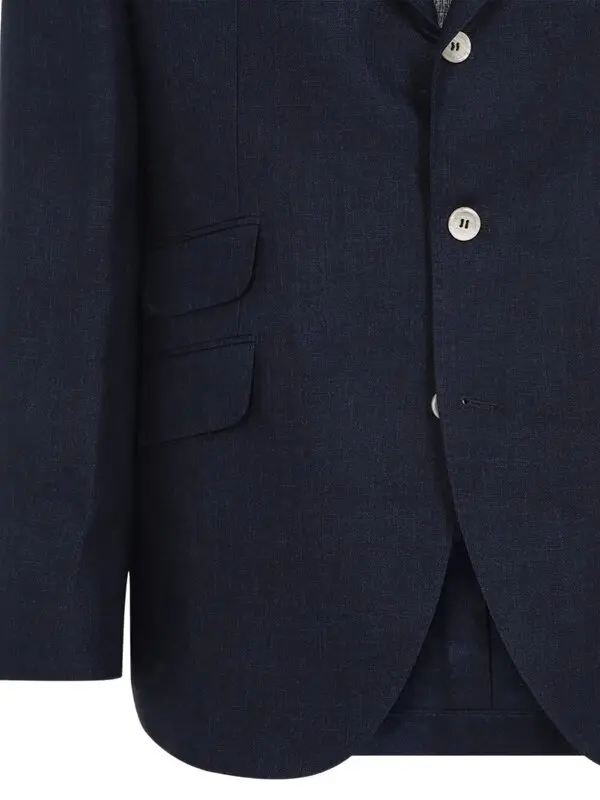 Brunello Cucinelli Linen Notch Lapel Suit Jacket