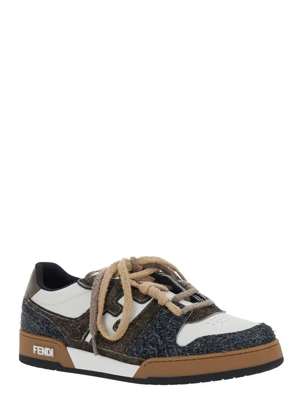 Fendi Match Suede Sneakers With Leather Details