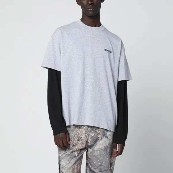 REPRESENT Grey Cotton T-shirt With Logo - Gray