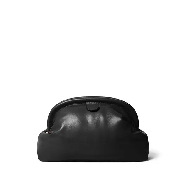Stella McCartney Leather Clutch With Gold Tone Hardware - Black