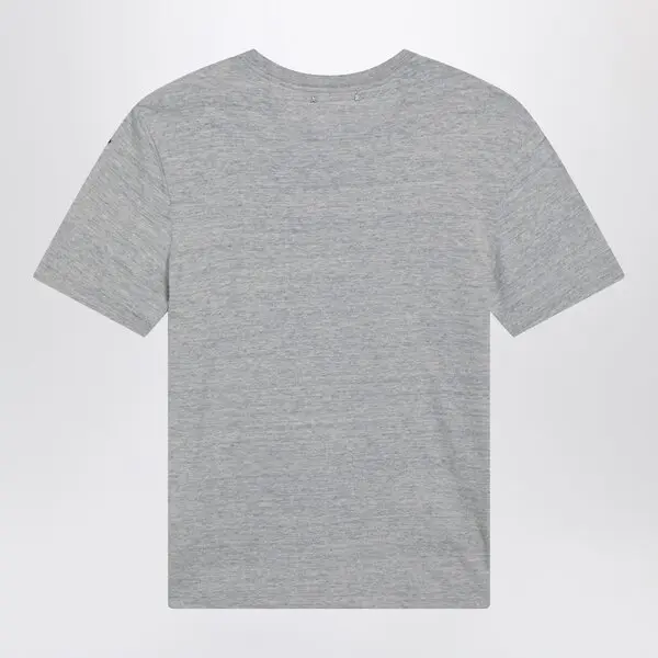 GOLDEN GOOSE Grey Cotton T-shirt With Logo Print