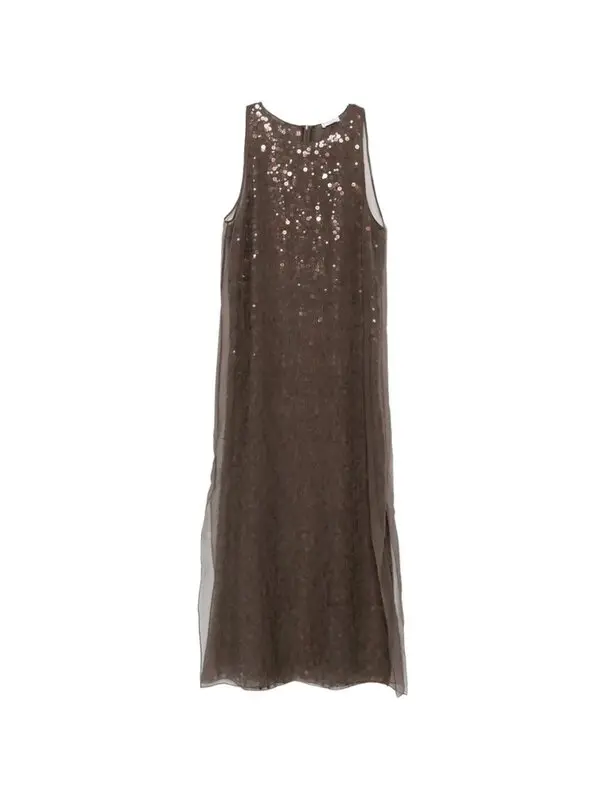 Brunello Cucinelli Silk Embellished Dress