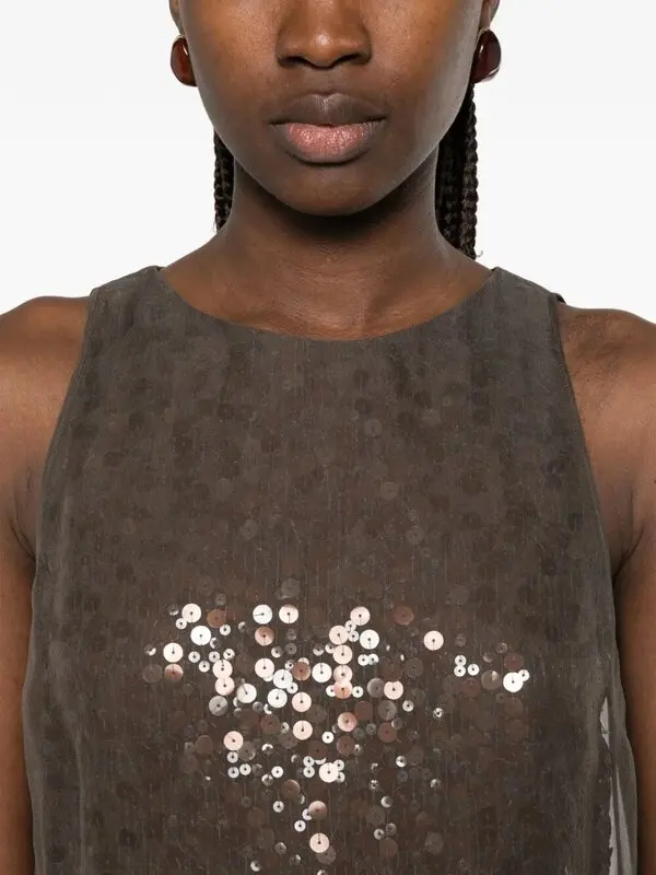 Brunello Cucinelli Silk Embellished Dress