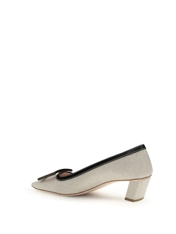 ROGER VIVIER Belle Vivier Pumps With Tortoiseshell Buckle - Cream