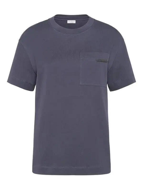 Brunello Cucinelli Cotton Jersey T-shirt With Pocket Detail