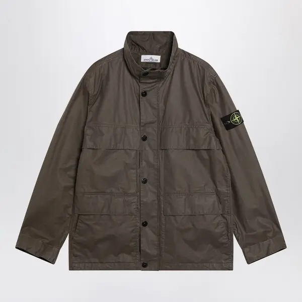 Stone Island Waxed Cotton Canvas Field Jacket - Brown