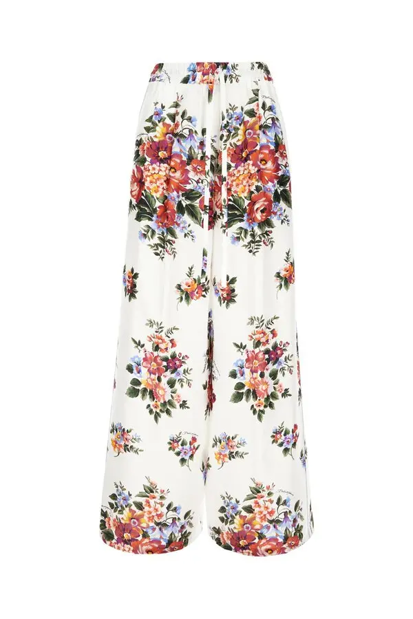 Dolce & Gabbana Printed Wide Leg Trousers - Multicolor