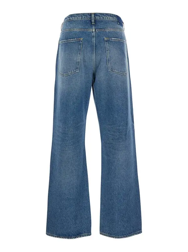 GOLDEN GOOSE Wide Leg Jeans With Bleach Effect - Multicolor