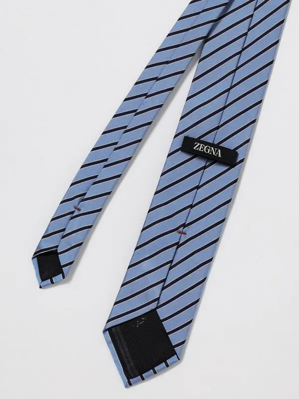 Zegna Striped Neck Tie - Blue