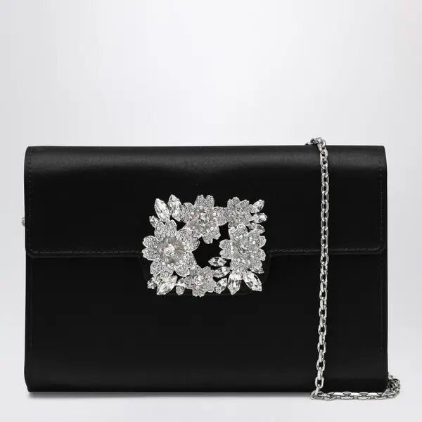ROGER VIVIER Efflorescence Mini Clutch In Satin With Crystal Embellishment