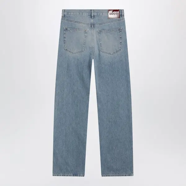 Gucci Loose-fit Washed Denim Jeans - Blue