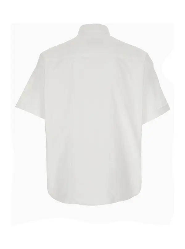 AMI Paris Boxy' White Button Down Collar Shirt With Adc Embroidery In Cotton For - Multicolor