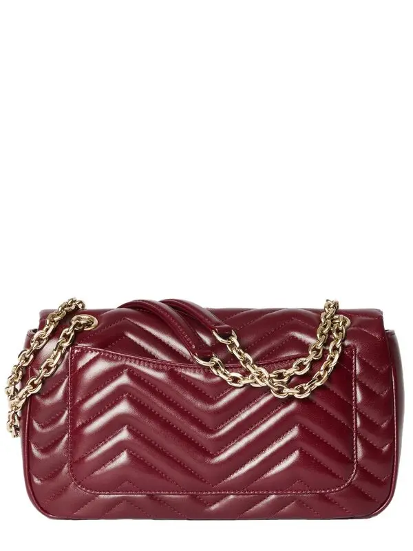Gucci Gg Marmont Quilted Lambskin Shoulder Bag - Red