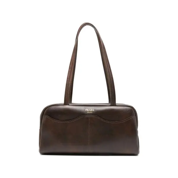 Prada Calf Leather Shoulder Bag - Brown