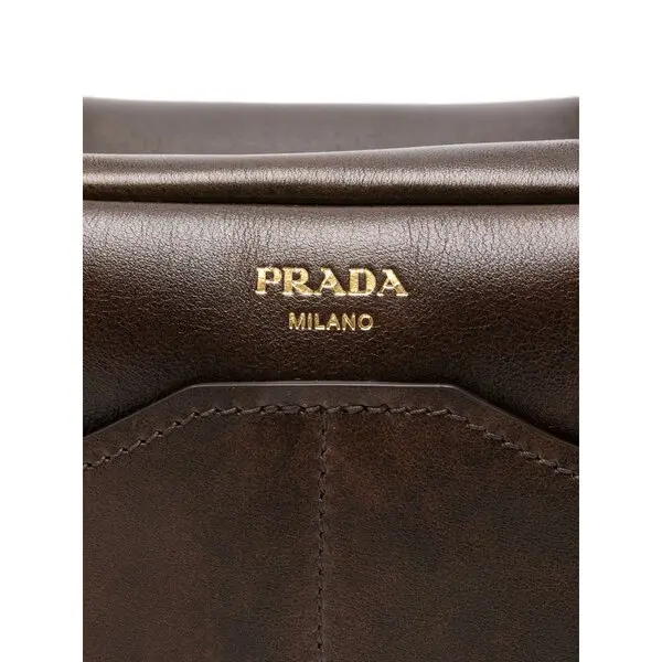 Prada Calf Leather Shoulder Bag - Brown