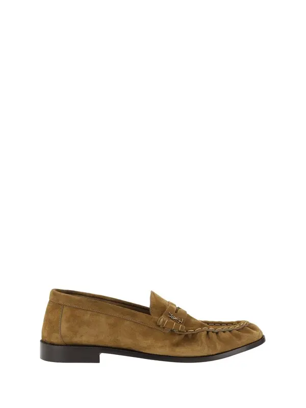 Saint Laurent Le Loafer Suede Loafers - Brown