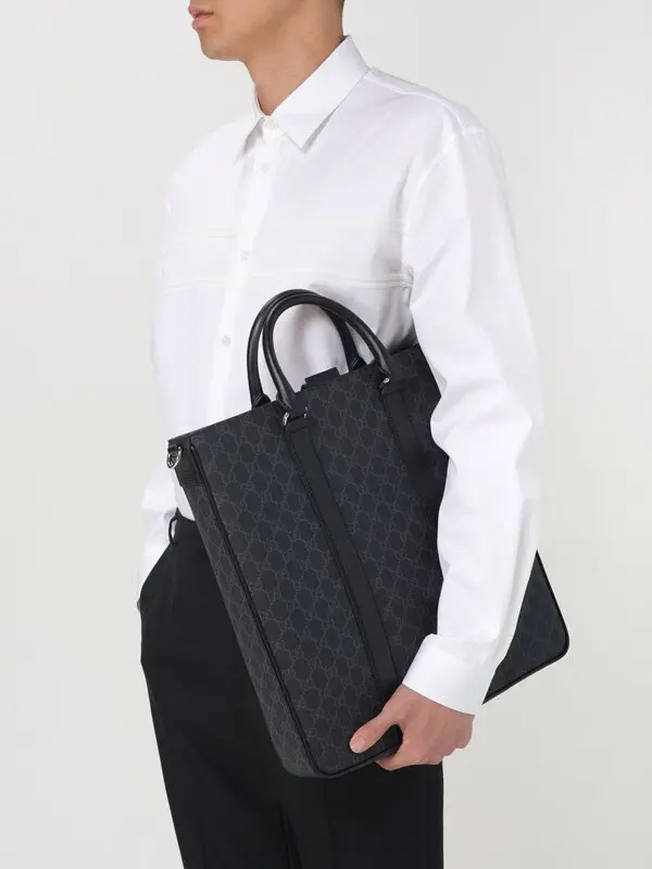 Gucci Monogram Shoulder Bag - Black