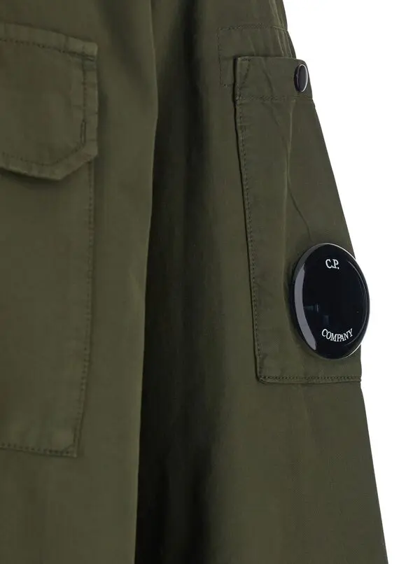 C.P. COMPANY Organic Gabardine Long Sleeve Lens Shirt - Multicolor
