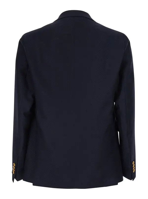 Tagliatore Single-breasted Blue Jacket With Classic Design In Wool For