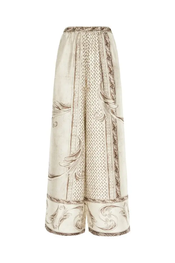 Max Mara Printed Wide Leg Trousers - Multicolor