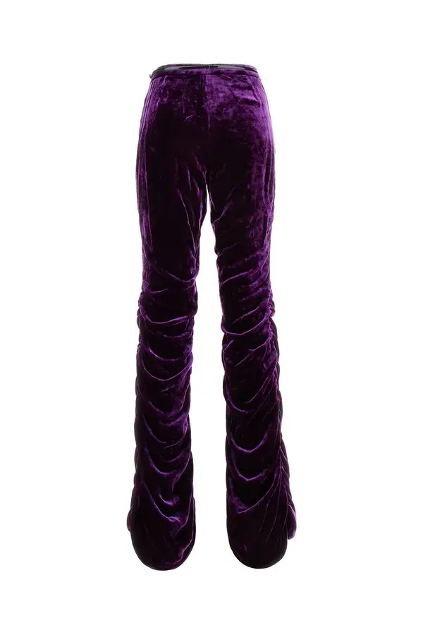 Gucci Velvet Ruched Trousers - Multicolor