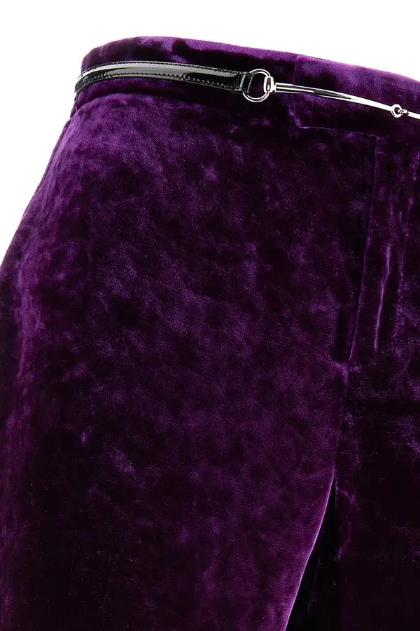 Gucci Velvet Ruched Trousers - Multicolor