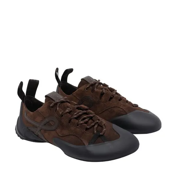 Loewe Suede Leather Grip Sneakers - Brown