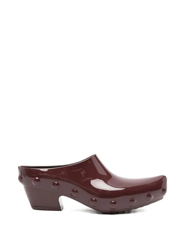 Bottega Veneta Studded Glossed Block Heel Clogs
