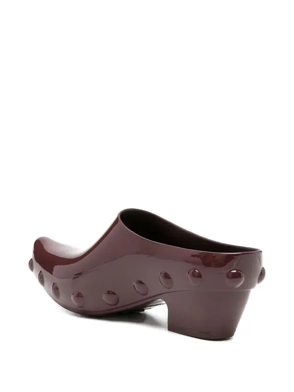 Bottega Veneta Studded Glossed Block Heel Clogs