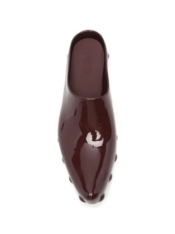 Bottega Veneta Studded Glossed Block Heel Clogs