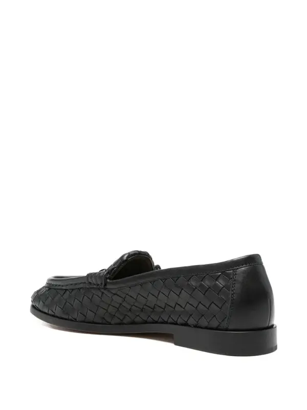 Bottega Veneta Silenzio Woven Leather Loafers - Multicolor