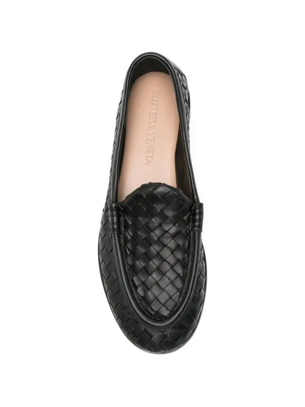 Bottega Veneta Silenzio Woven Leather Loafers - Multicolor