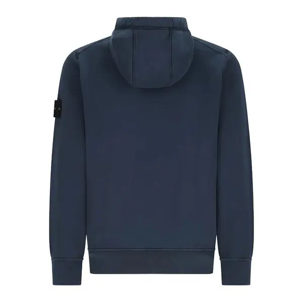 Stone Island Drawstring Hood Pouch Pocket Hoodie - Blue