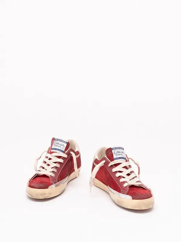 GOLDEN GOOSE Super-star Suede Sneakers With Rhinestone Embellishments - Multicolor