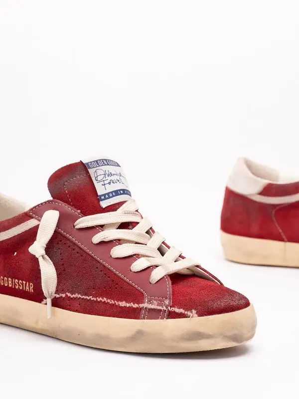 GOLDEN GOOSE Super-star Suede Sneakers With Rhinestone Embellishments - Multicolor