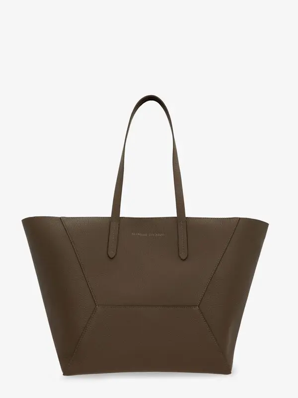 Brunello Cucinelli Duo Hammered Leather Shoulder Bag - Multicolor