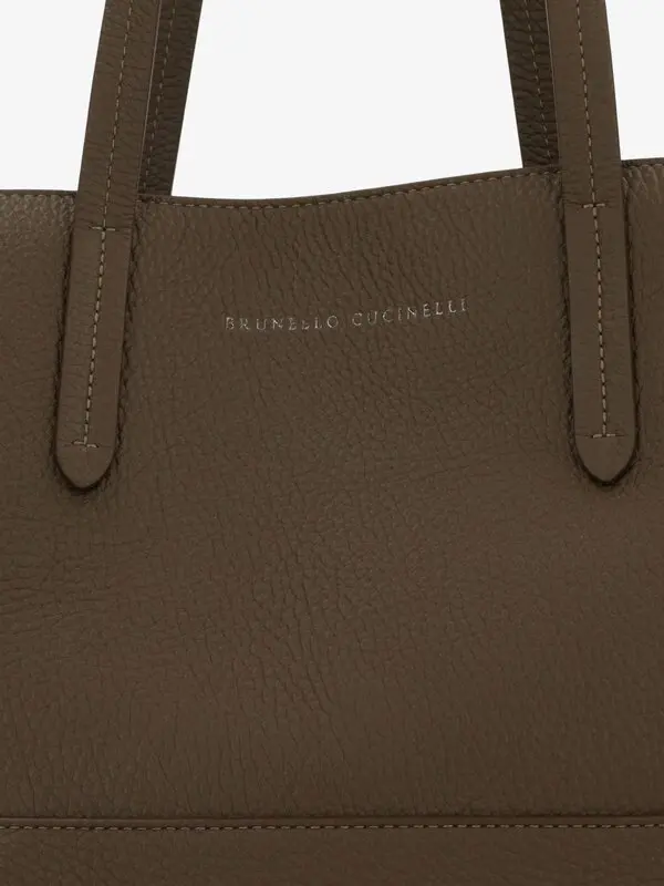 Brunello Cucinelli Duo Hammered Leather Shoulder Bag - Multicolor