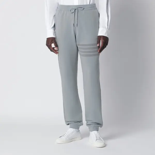 Thom Browne Grey Cotton Jogging Trousers - Gray