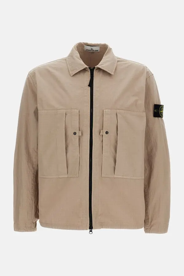 Stone Island Zip Up Overshirt - Multicolor