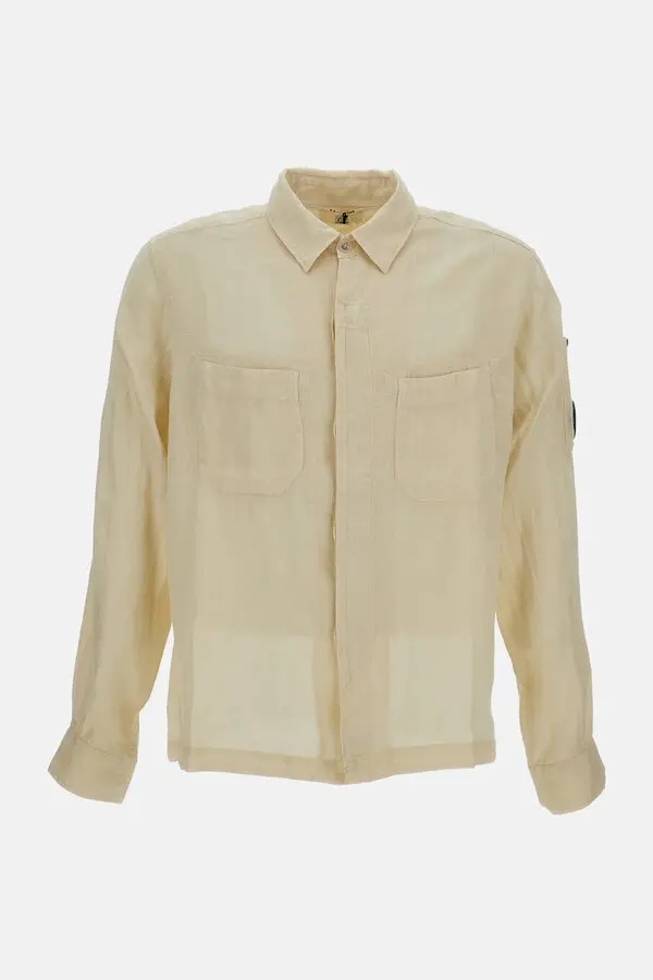 C.P. COMPANY Shirts Long Sleeve In Linen - Multicolor