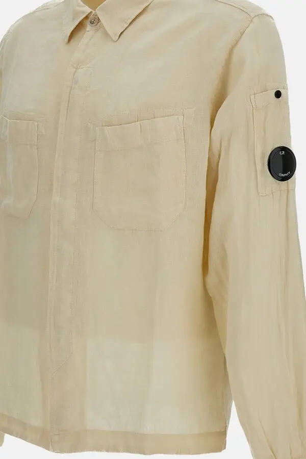 C.P. COMPANY Shirts Long Sleeve In Linen - Multicolor
