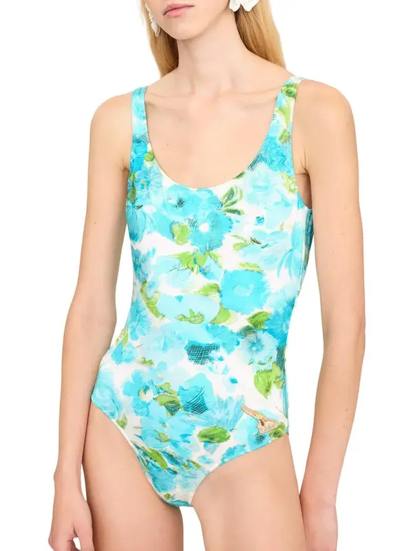 Chloé One-piece Swimsuit With Aquatic Flower Print - Multicolor