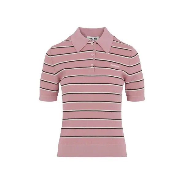 Miu Miu Striped Cotton Polo