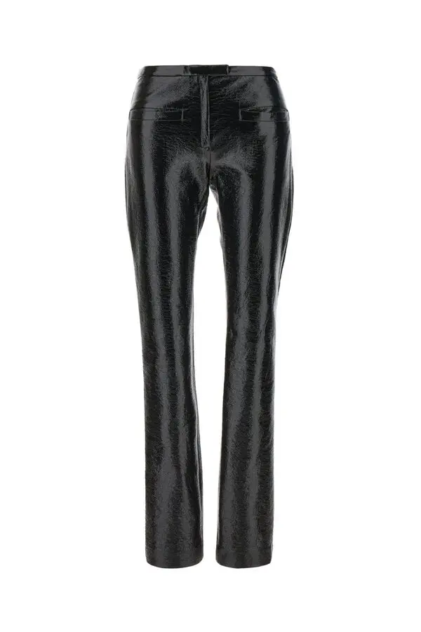 COURREGES Black Croc-effect Trousers