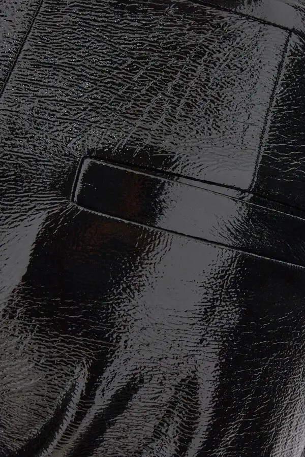 COURREGES Black Croc-effect Trousers