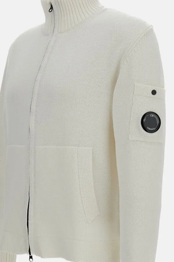 C.P. COMPANY Compact Cotton Zipped Cardigan - Multicolor