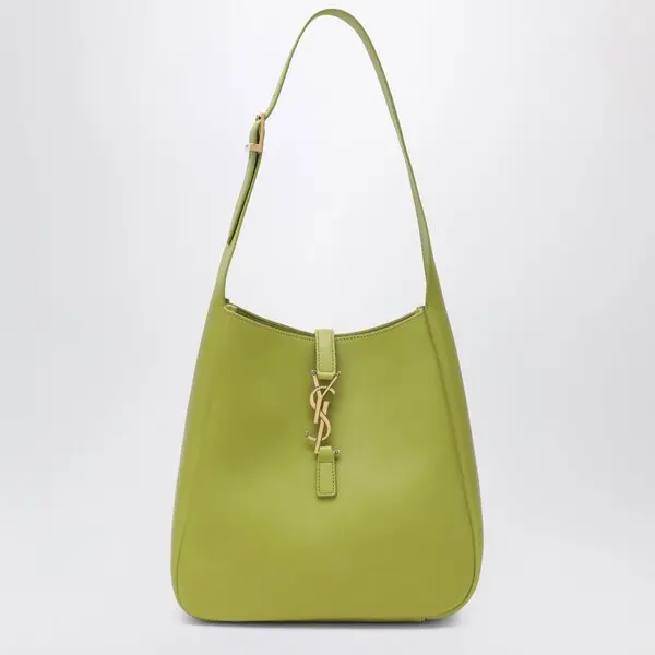 Saint Laurent Le 5 A 7 Micro Bag In Grained Leather - Green