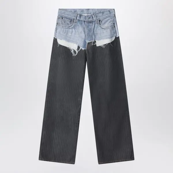 Acne Studios Trompe-l'oeil Jeans In Blue And Pinstripe