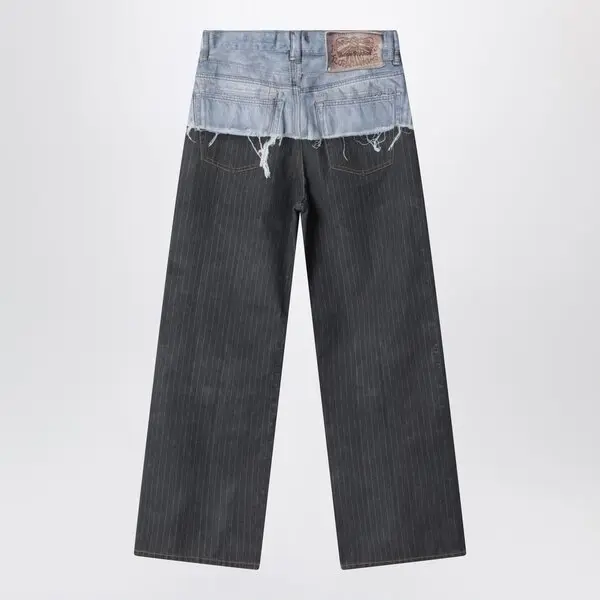 Acne Studios Trompe-l'oeil Jeans In Blue And Pinstripe